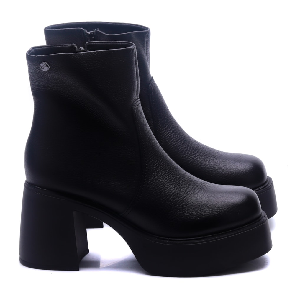 Bota Feminina Salto Bloco Plataforma Bottero em Couro 360601 - Andaraki