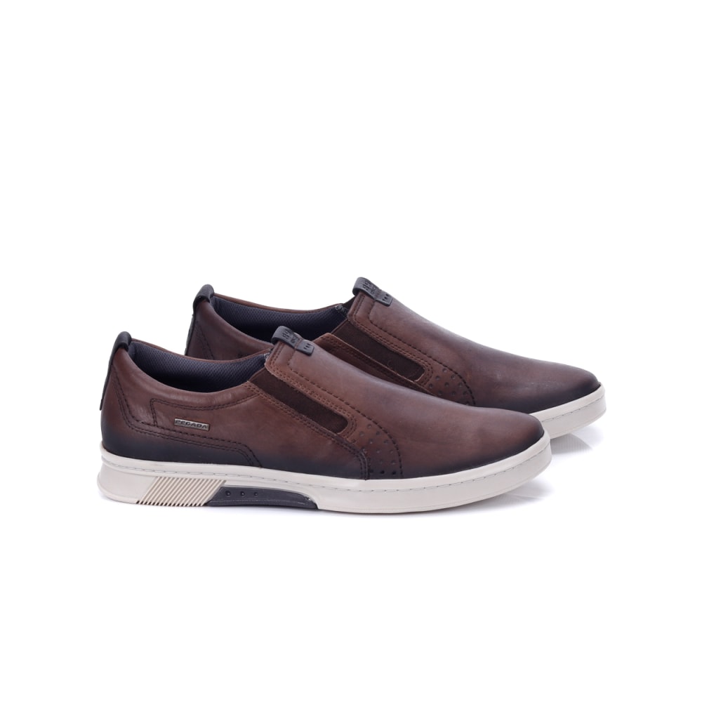 Sapatênis Slip On Pegada Masculino - CAFE - Andaraki
