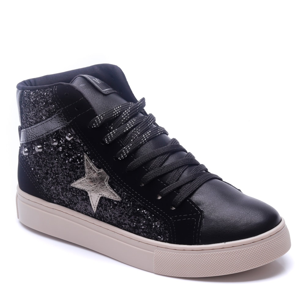 Tênis Cano Alto Feminino Brilho Via Marte 082-013 - Andaraki