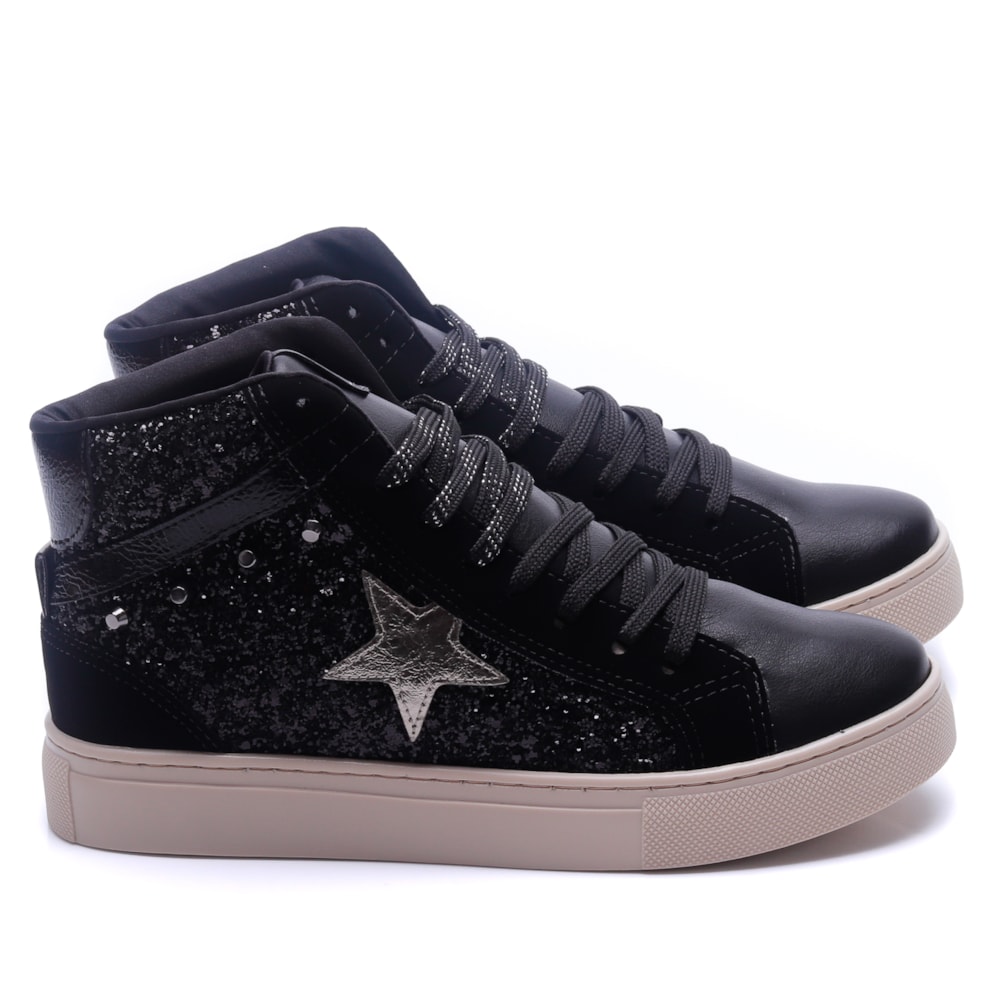 Tênis Cano Alto Feminino Brilho Via Marte 082-013 - Andaraki